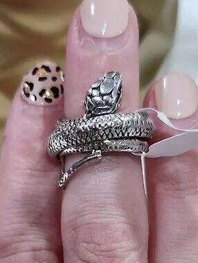 Source Unknown | Jewelry | Silvertone Snake Wrap Ring | Poshmark
